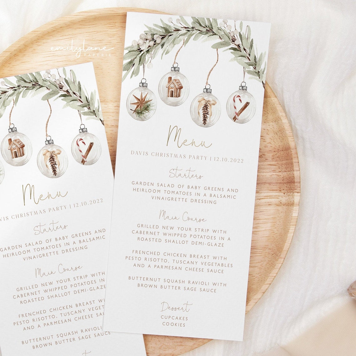 Christmas Party Menu Template Printable Christmas Menu - Etsy