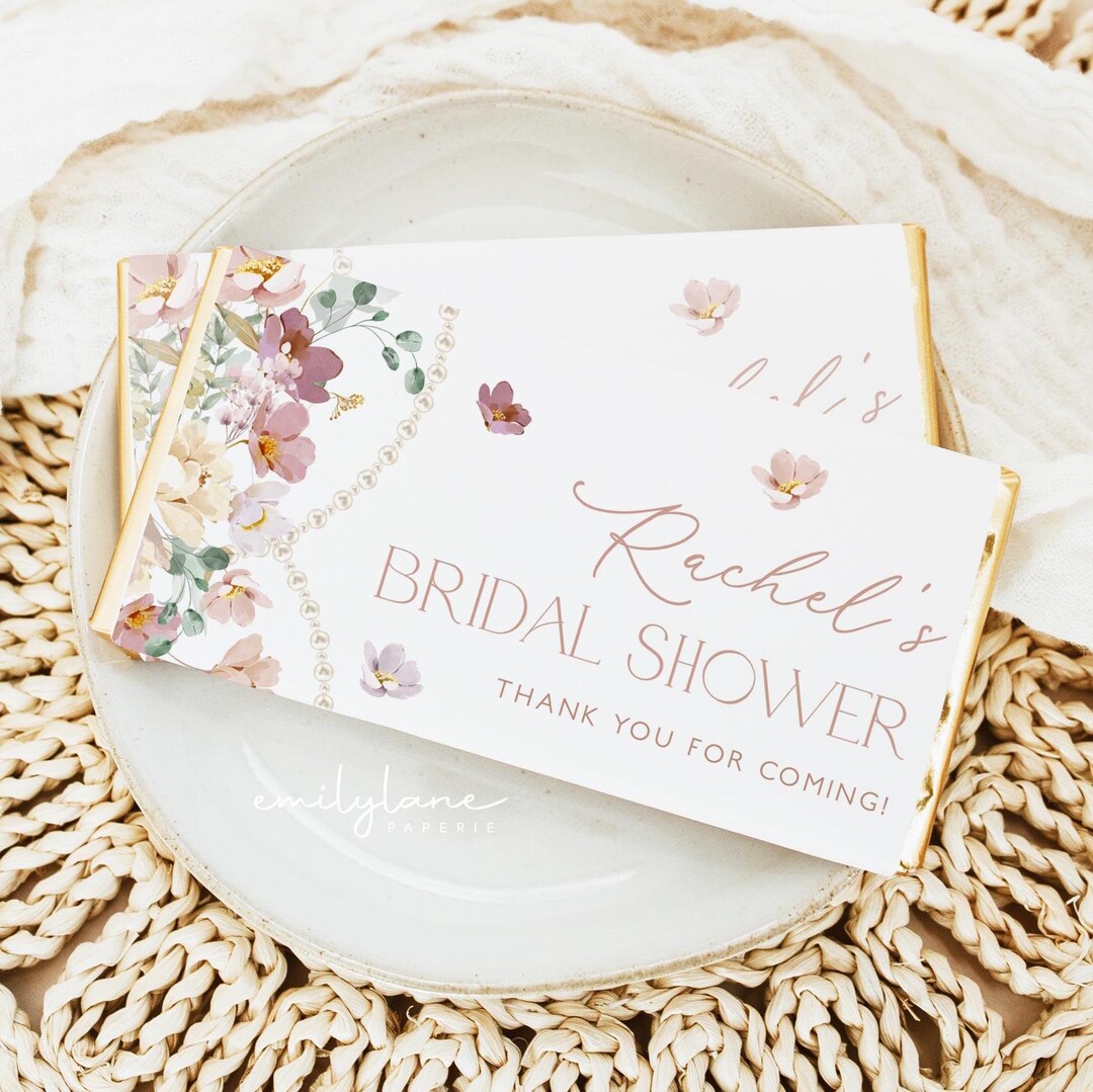 Petals and Pearls Chocolate Bar Wrapper Template, Candy Bar Wrapper Template, Petals and Pearls ...
