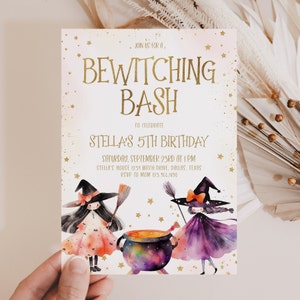 Bewitching Bash Halloween Invitation, Witch Birthday Invitation ...