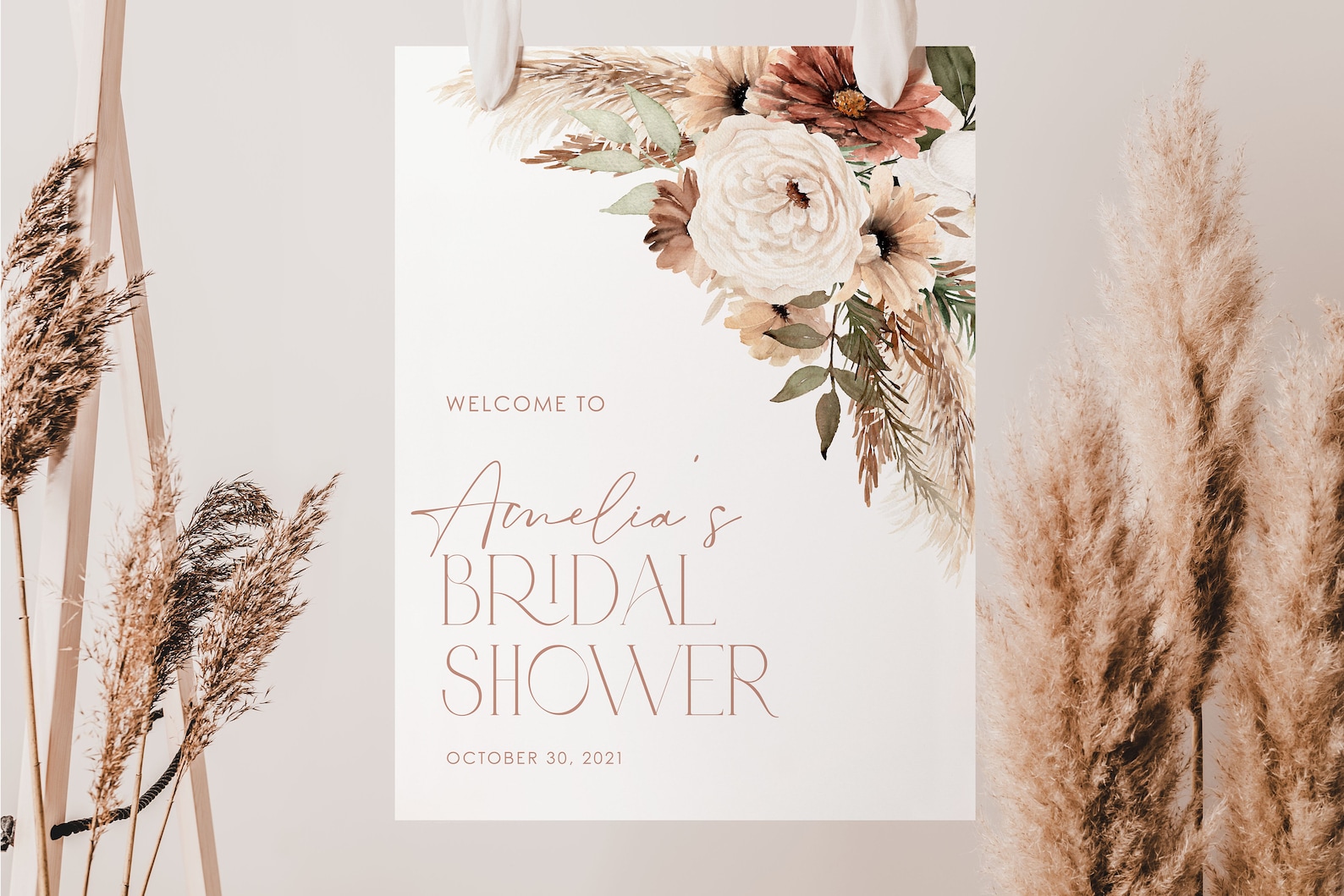 Boho Floral Bridal Shower Welcome Sign Printable Boho Welcome - Etsy