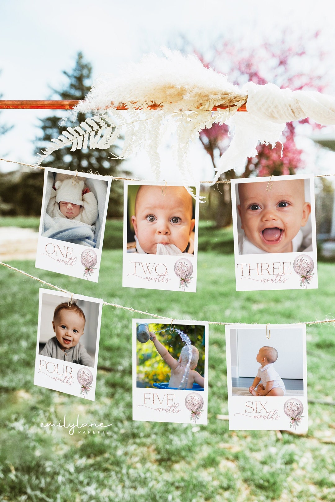 Onederful First Year Photo Banner, 1st Birthday Milestone, First Year ...