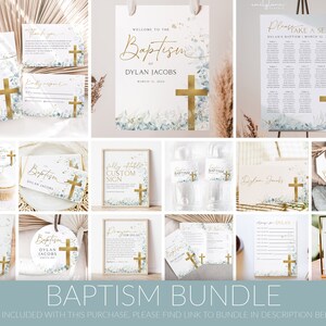 Baptism Programs, Printable Christening Program Template, Printable Eucalyptus Baptism Program ...