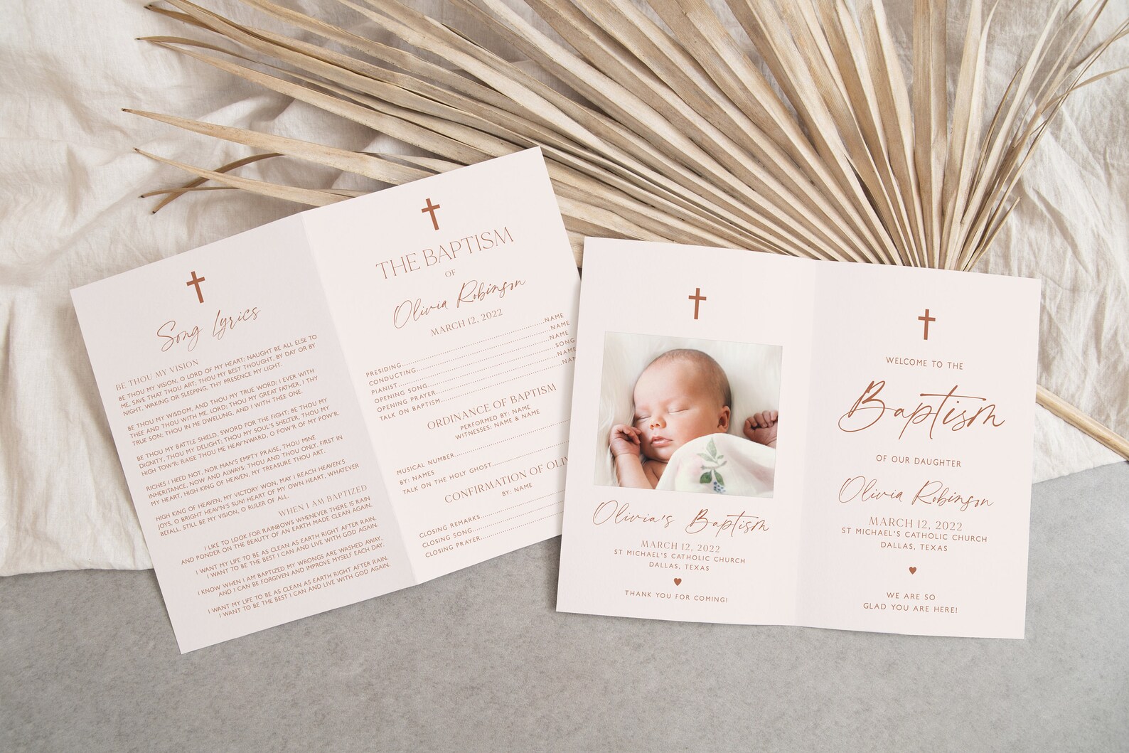 Minimal Baptism Programs Printable Christening Program - Etsy
