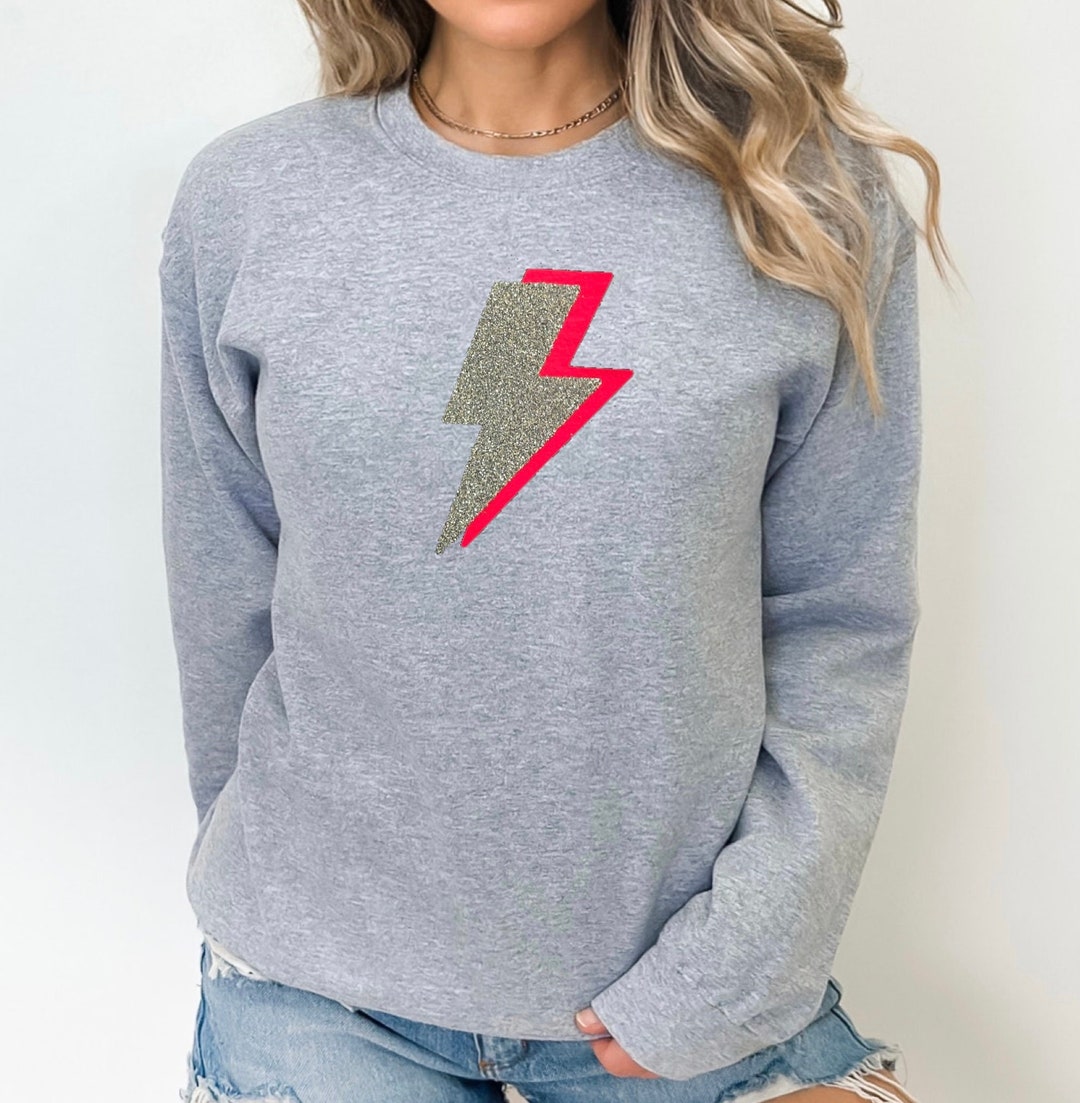 Lightning Bolt Sweatshirt, Flash Sweatshirt, Glitter Thunder Bolt ...