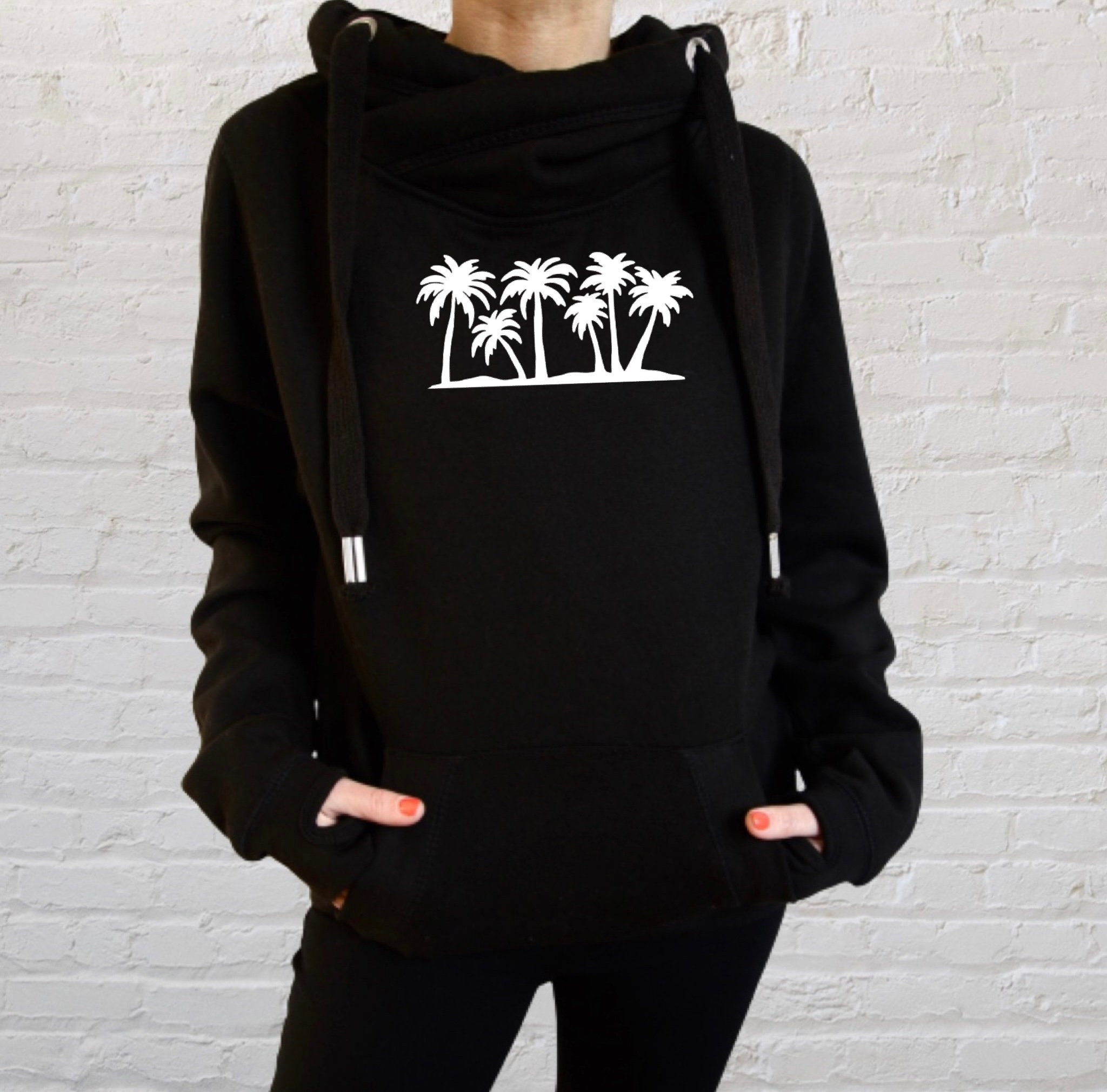 Palm Tree Hoodie, Neon Palm Tree Top, Tropical Hoodie, Aloha Hawaii ...