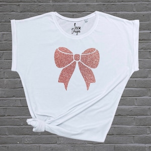 Bow Shirt, Glitter Bow Top, Pretty Tshirts, Cute Tops, Graphic Tee ...