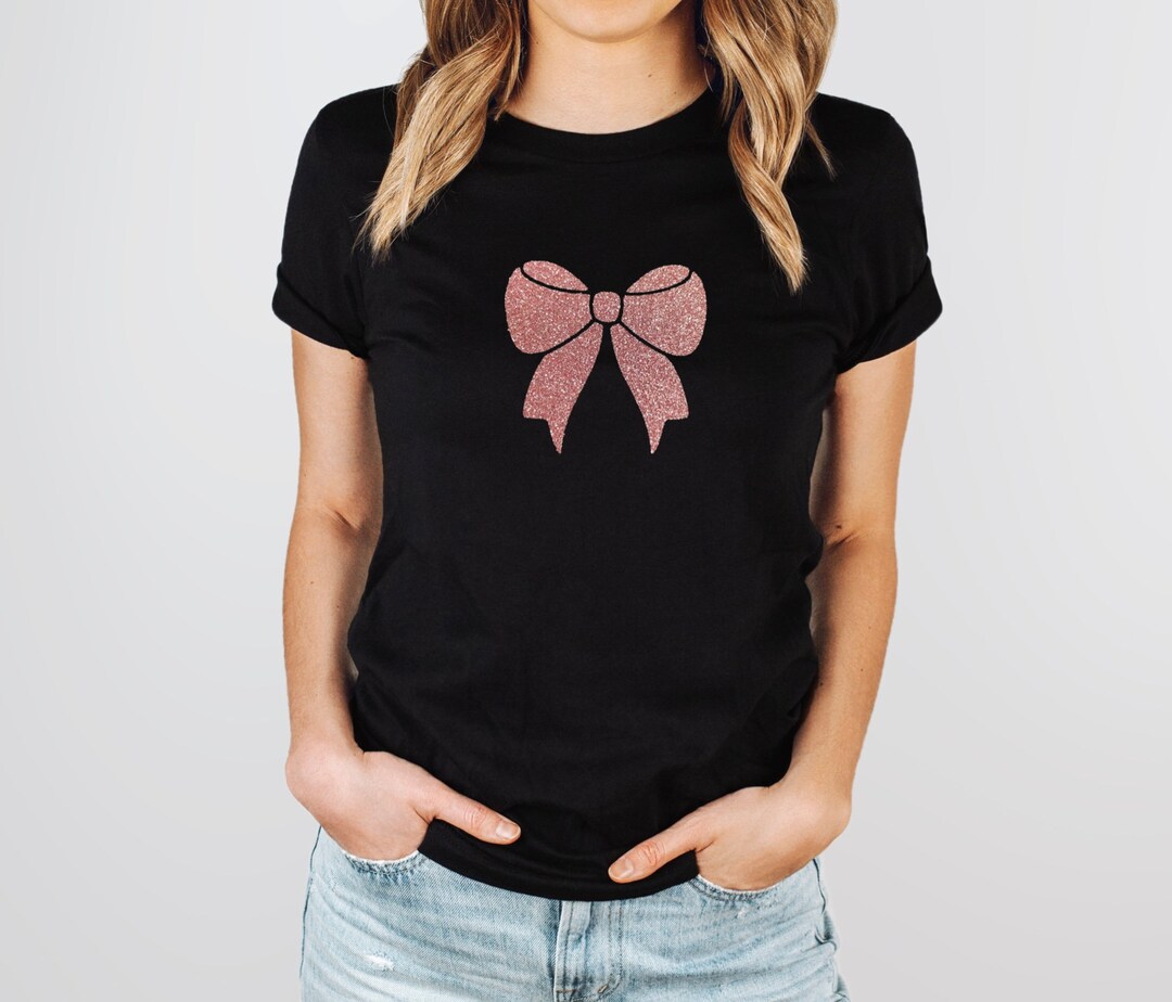 Bow Shirt, Glitter Bow Top, Pretty Tshirts, Cute Tops, Graphic Tee ...