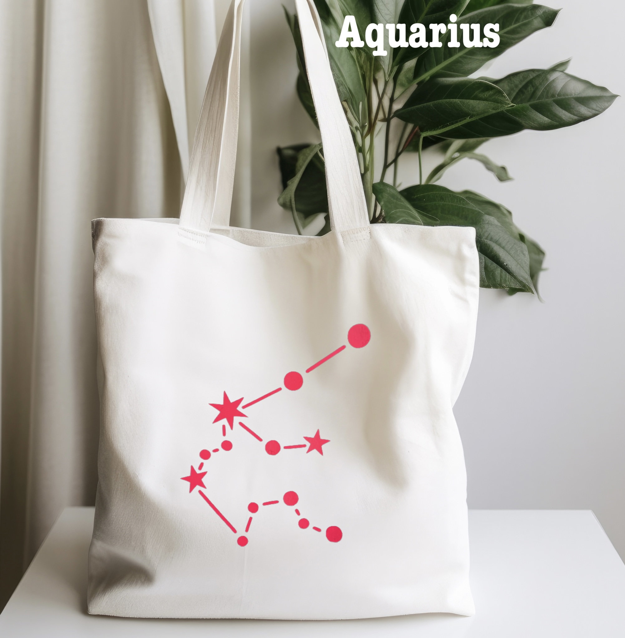 Zodiac Star Sign Cotton Tote Bag, Astrology Horoscope Gifts, Canvas ...