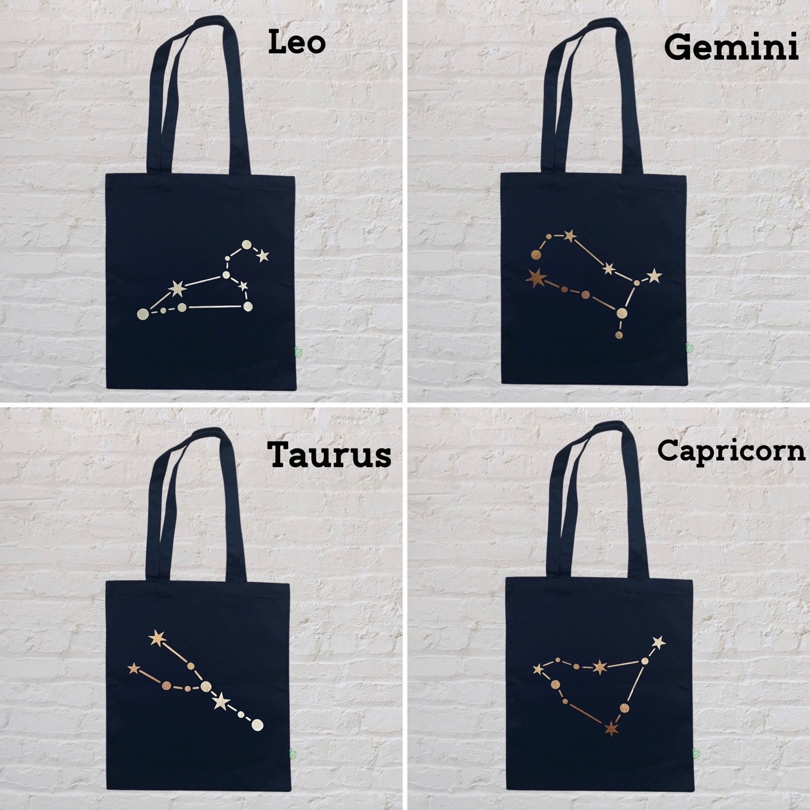 Zodiac Star Sign Cotton Tote Bag, Astrology Horoscope Gifts, Canvas ...