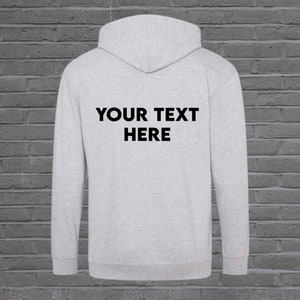 Custom Hoodie, Custom Text Hoodie, Zip up Name Hoodie, Personalised ...