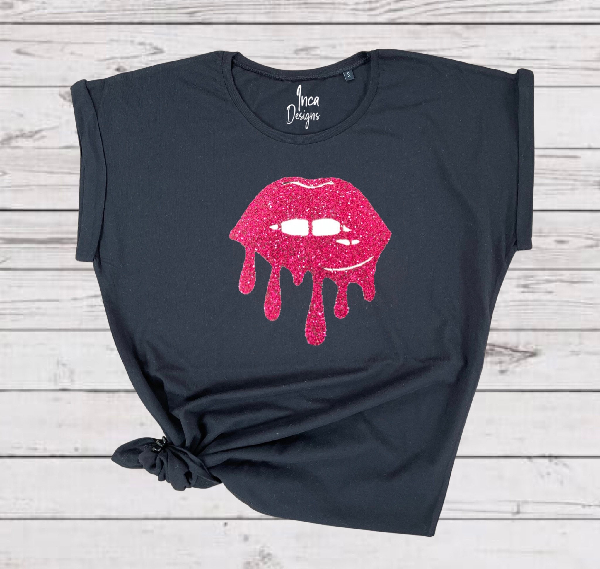 Lips Tshirt, Dripping Lips Shirt, Kissing T Shirt, Glitter Lips Top ...