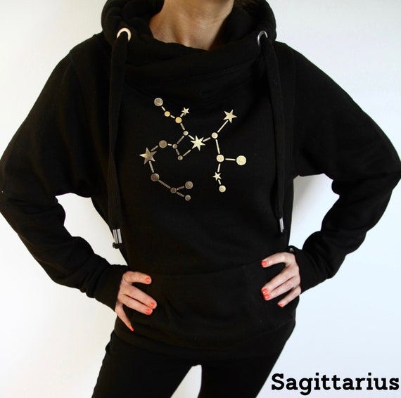 Star Sign Hoodie Zodiac Hoodie Cowl Neck Star Hoodie - Etsy