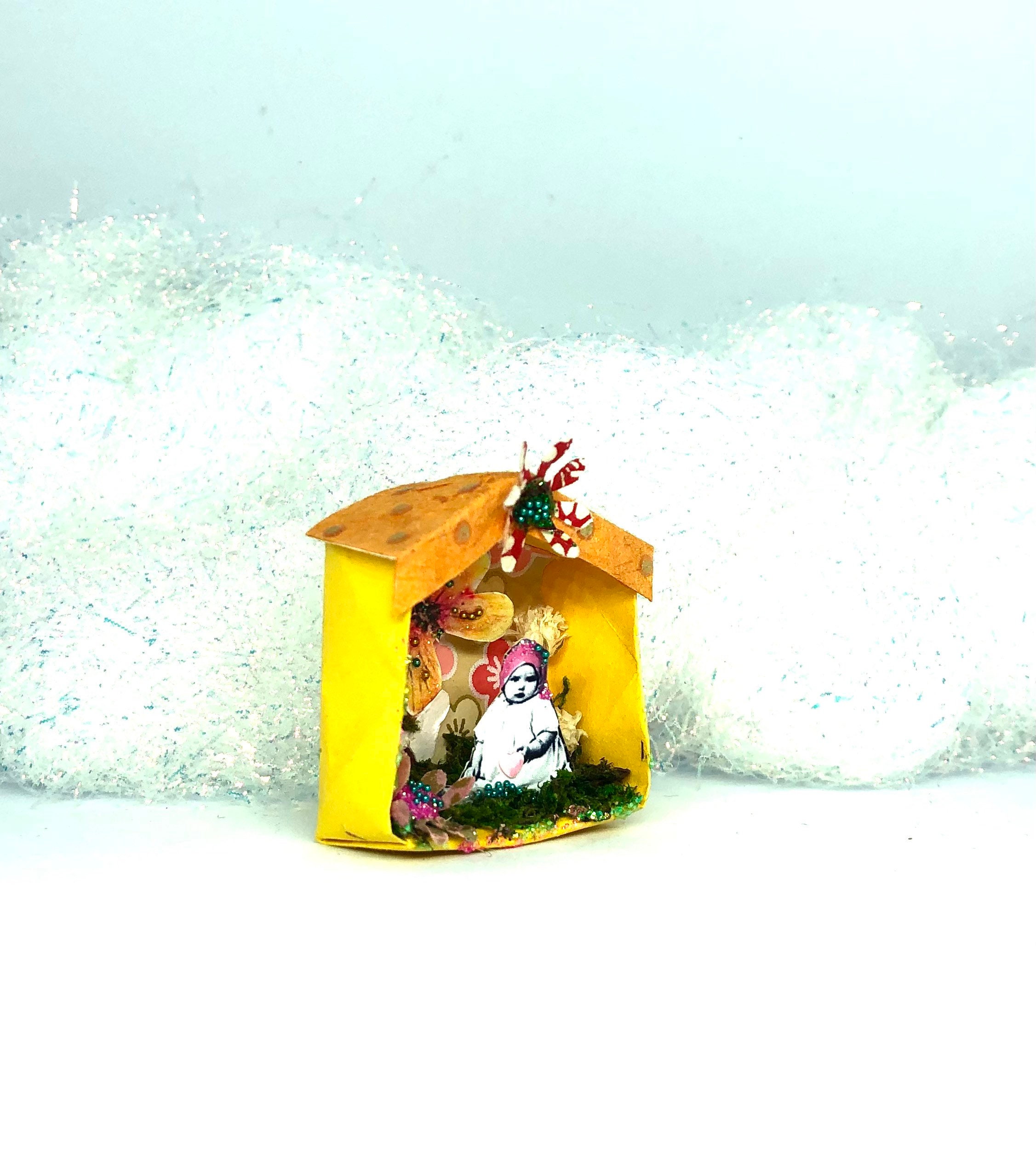 Diorama Box Origami Baby,miniature Ornament Baby Easter Spring,origami ...