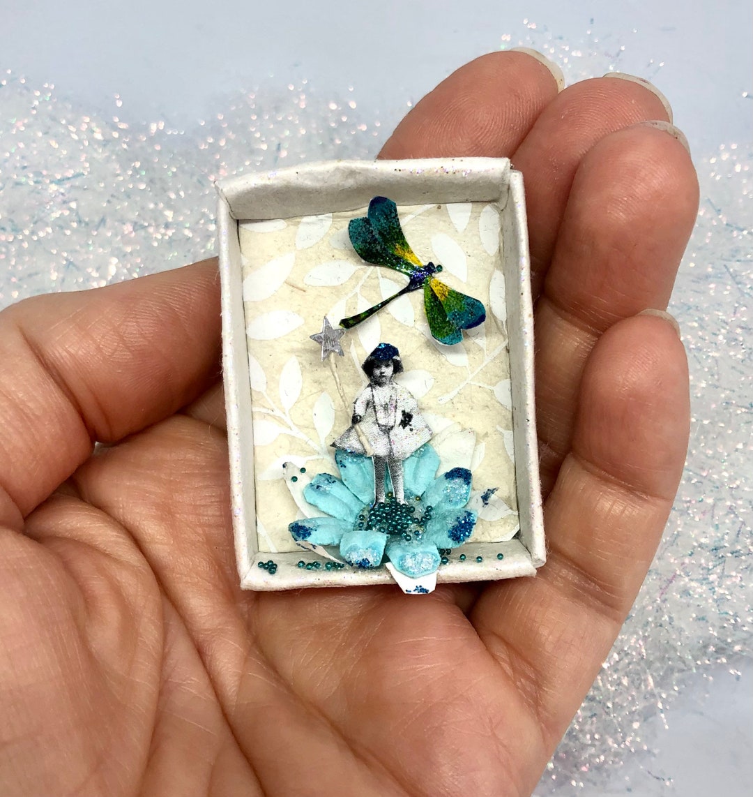 Miniature Scene Diorama, Fairy Gift Box for Girl, Matchbox Faery Flower ...