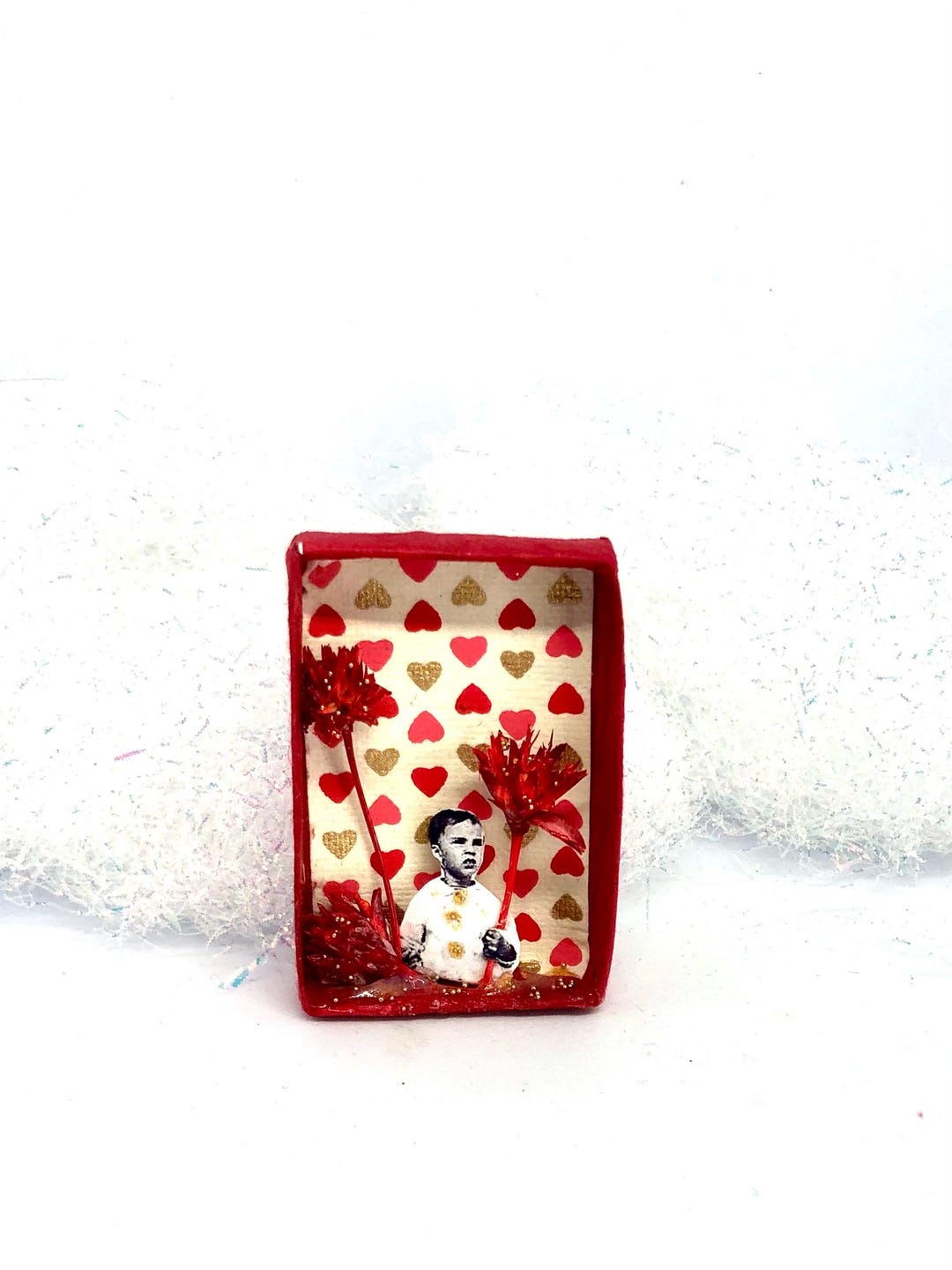 Yellow Message Box for Thanks, Diorama in a Small Matchbox Collage 3d ...