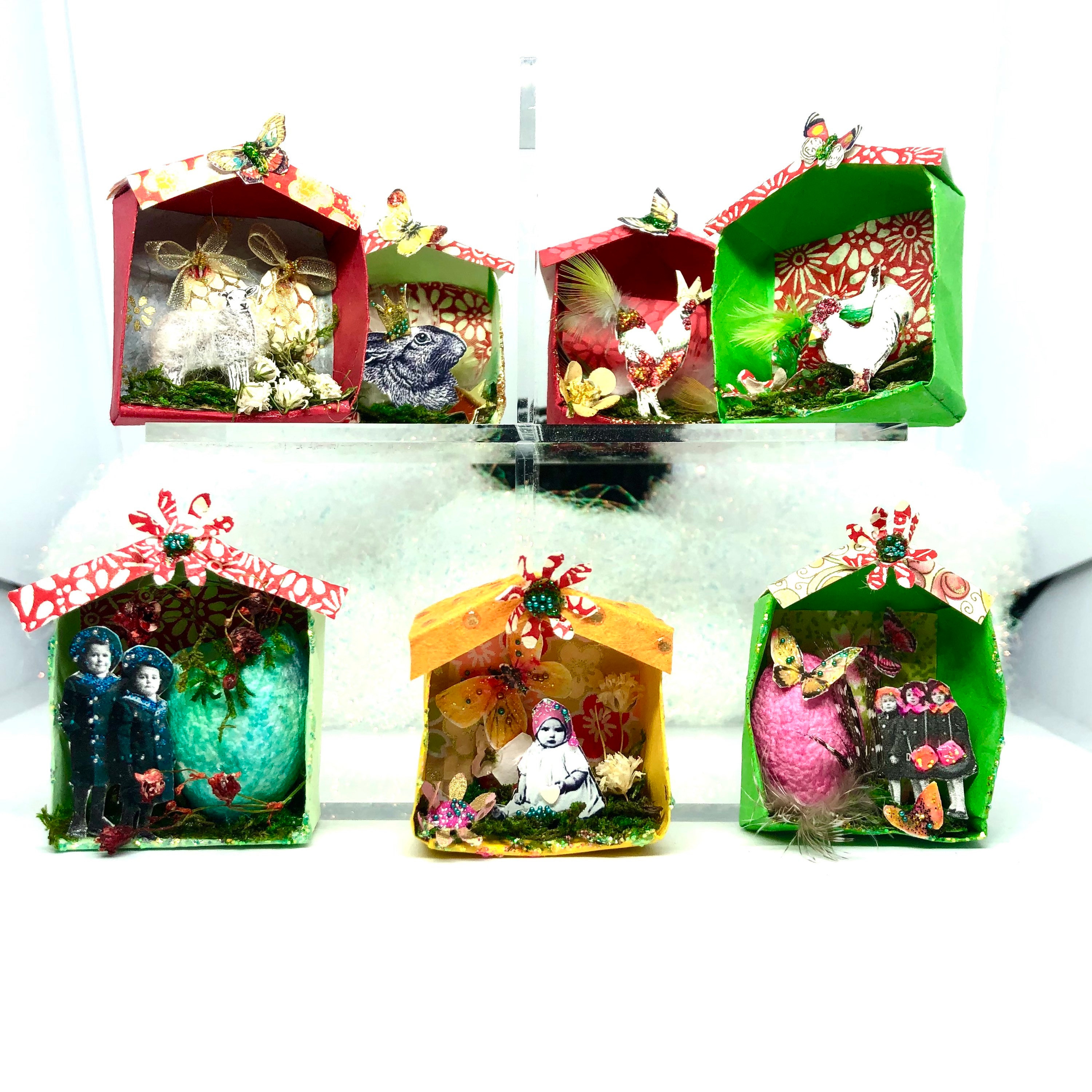 Easter Rooster Diorama,miniature Origami,box 3dcock,miniature Rooster ...