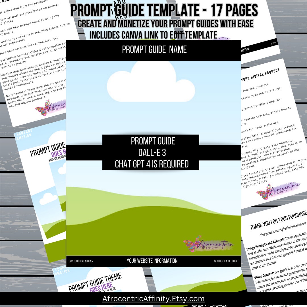 Prompt Guide Template Dall-e 3 Chatgpt 4 Sell Your AI Art Monetize Your ...