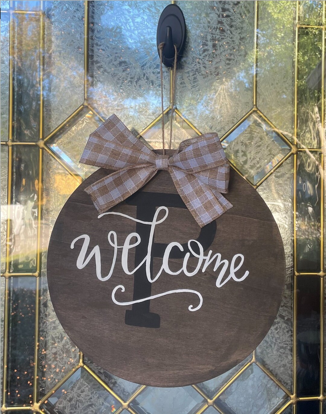 Customizable Hand-painted Wooden Front Door Sign - Etsy