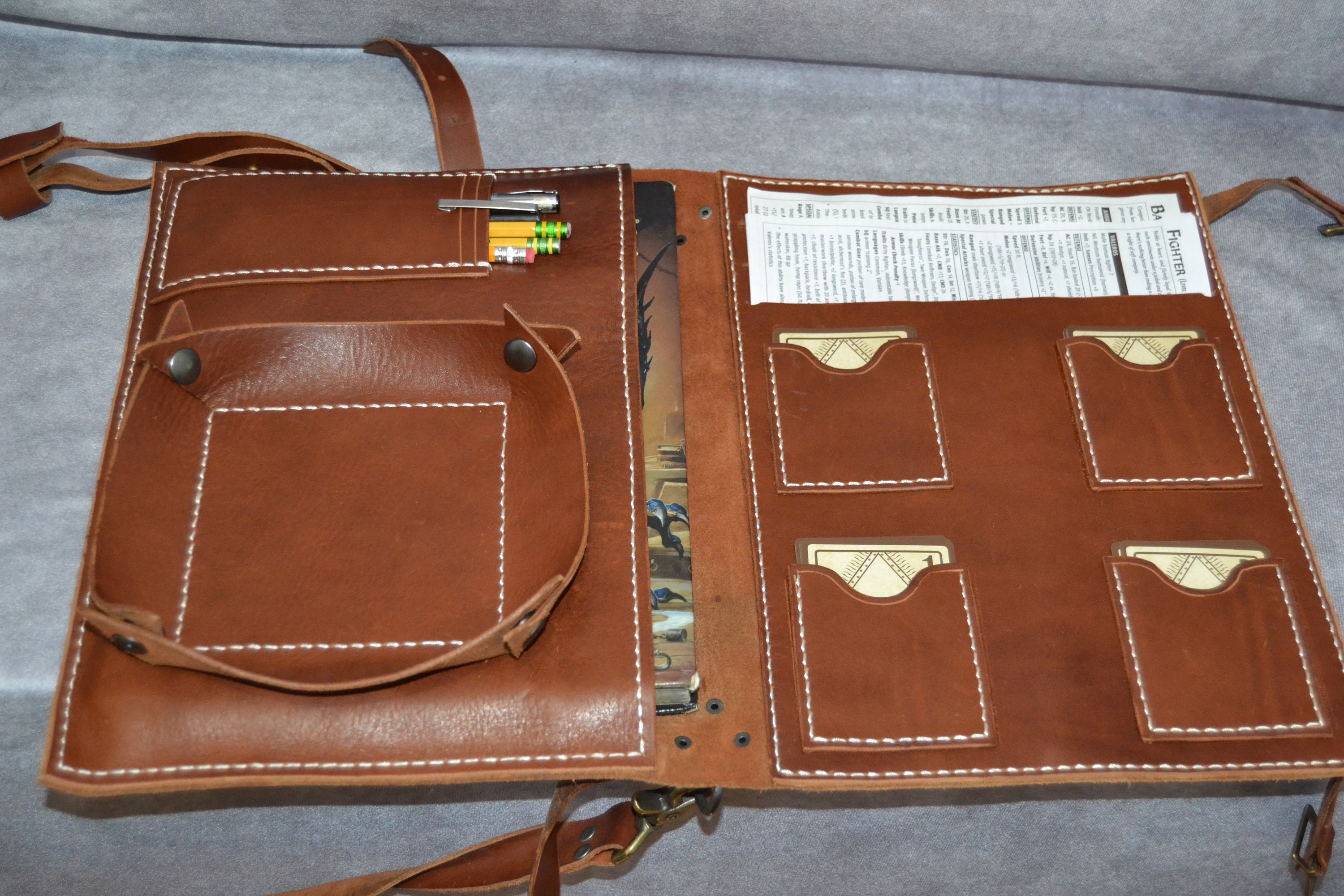 Leather Portfolio Gaming Portfolio Leather Organizer RPG - Etsy