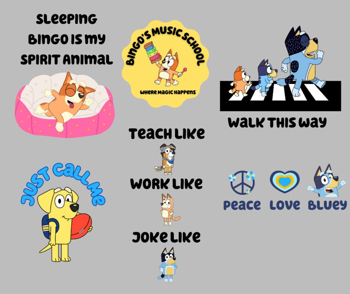Bluey Show Bluey and Bingo Dance Mode PNG Bluey Download Bundle - Etsy ...