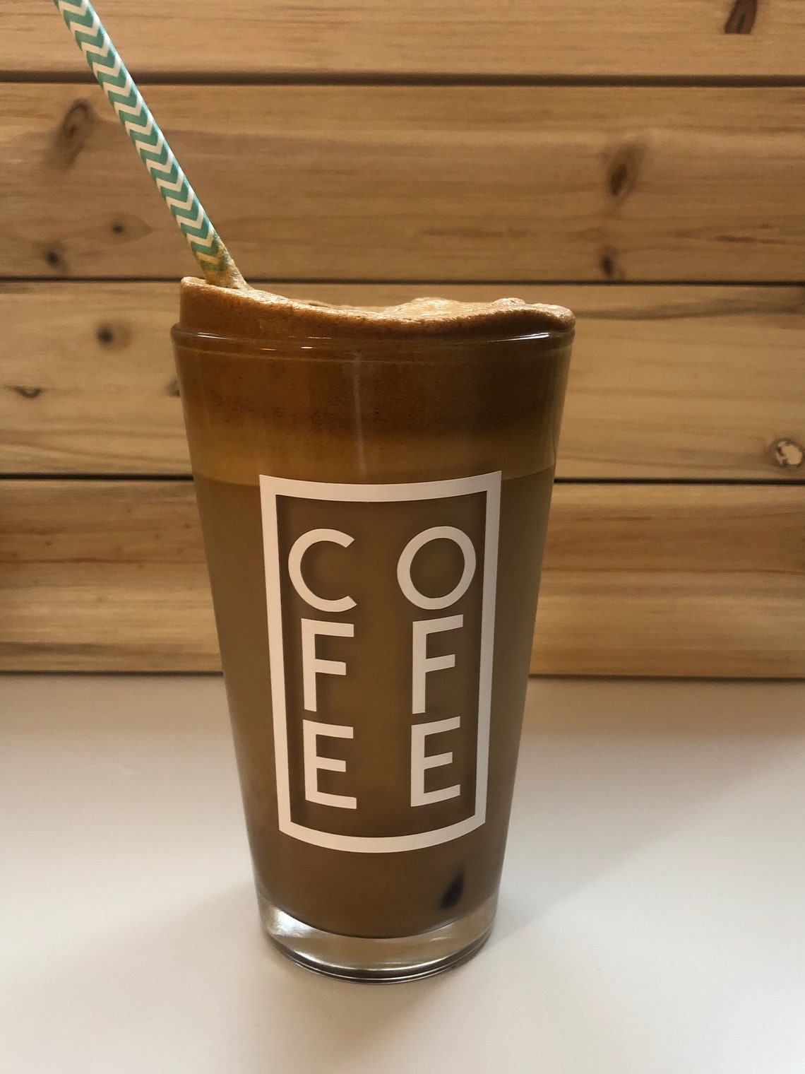 Coffee Glass, Iced Coffee Glass, Aesthetic Coffee Glass, Chic Iced ...