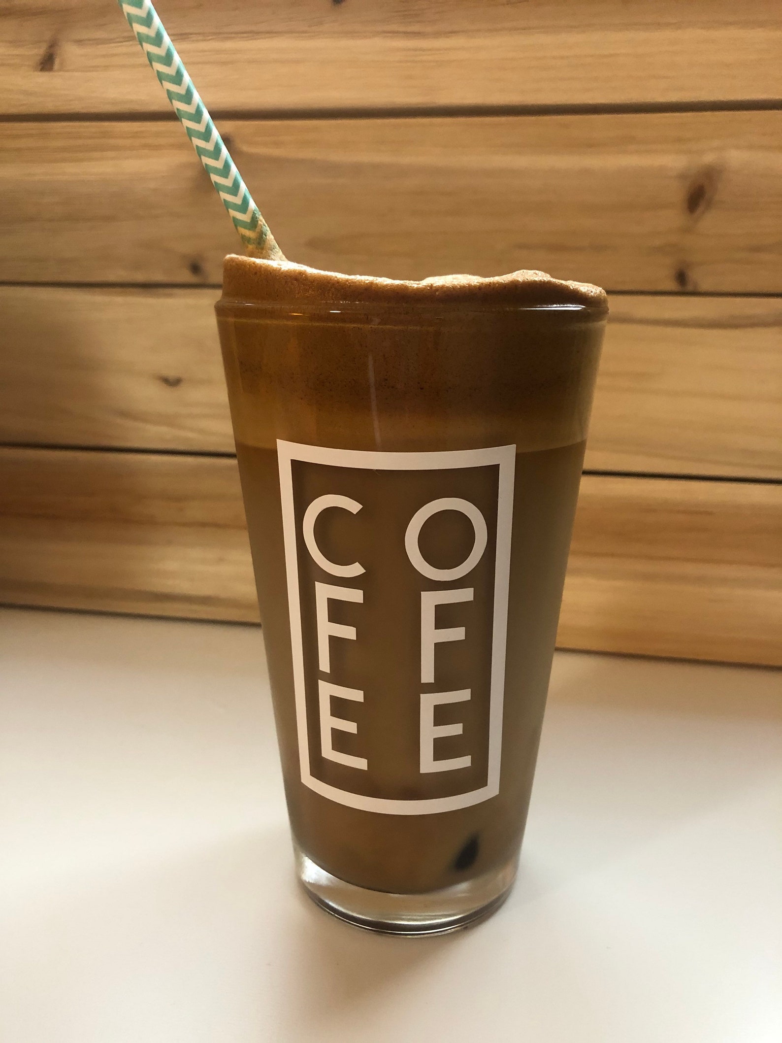 Coffee Glass, Iced Coffee Glass, Aesthetic Coffee Glass, Chic Iced ...
