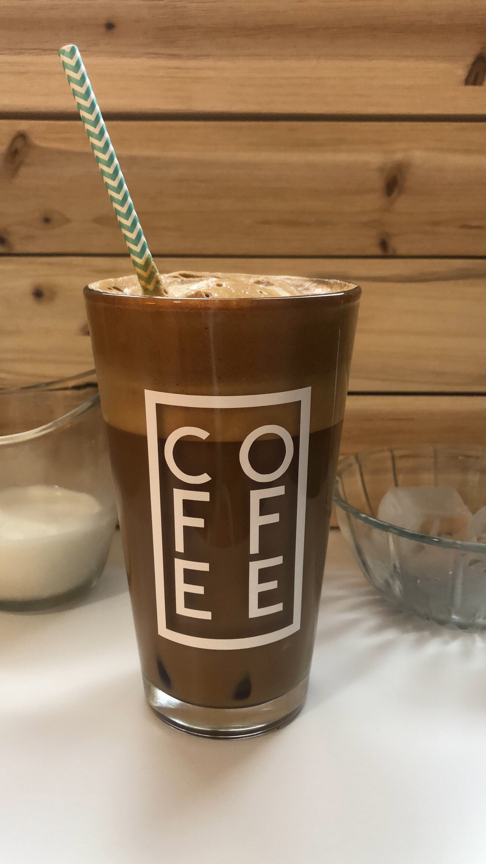 Coffee Glass, Iced Coffee Glass, Aesthetic Coffee Glass, Chic Iced ...