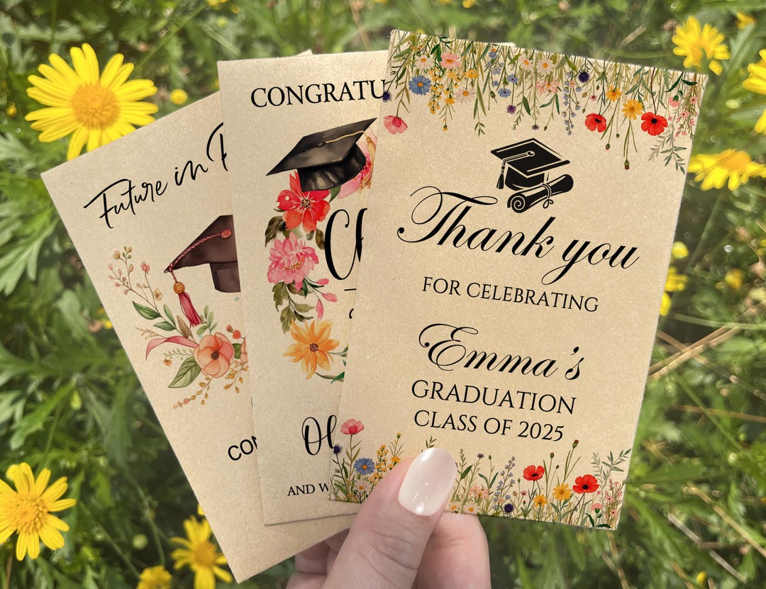 Custom Seed Packets for Graduation Thank You Gifts, Personalized ...