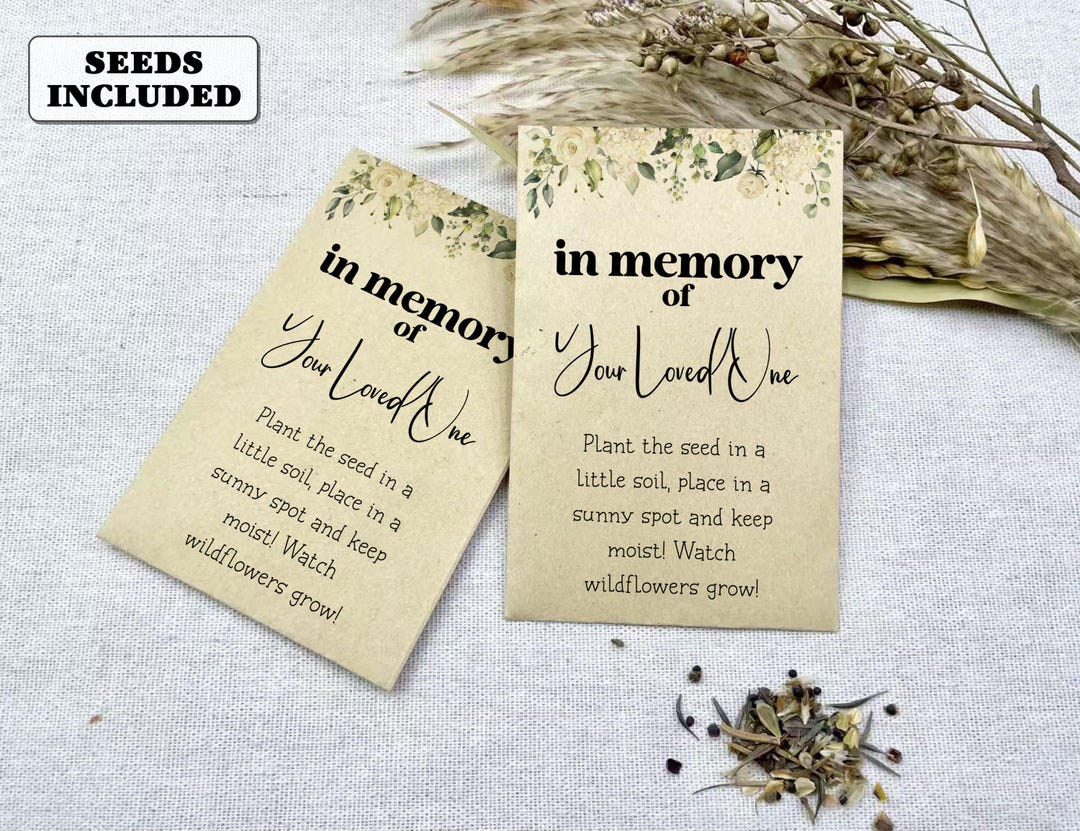 Custom Memorial Seed Packet Favors/funeral Favor Seed Card/bulk ...