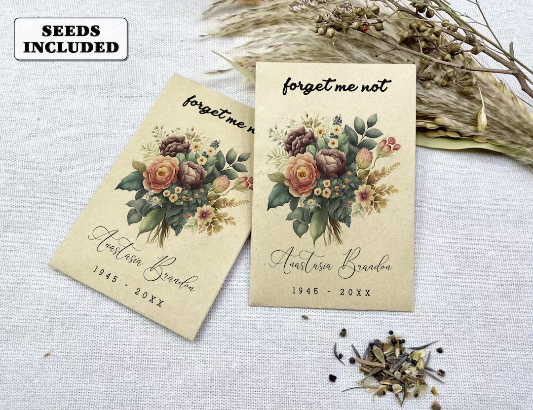 Forget-me-not Seed Packets for Memorials/personalized Memorial Bouquet ...
