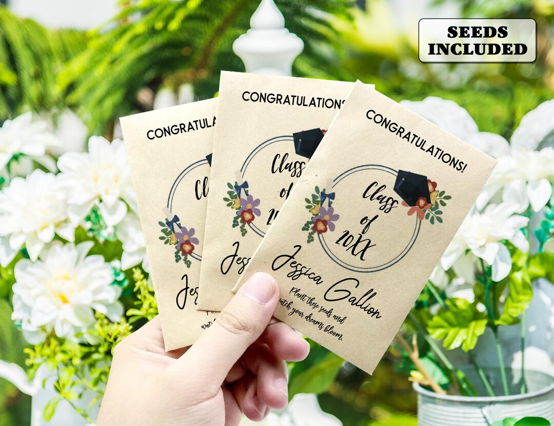 BULK CUSTOM Graduation Seed Packets/class of 2025 Graduation Seed ...