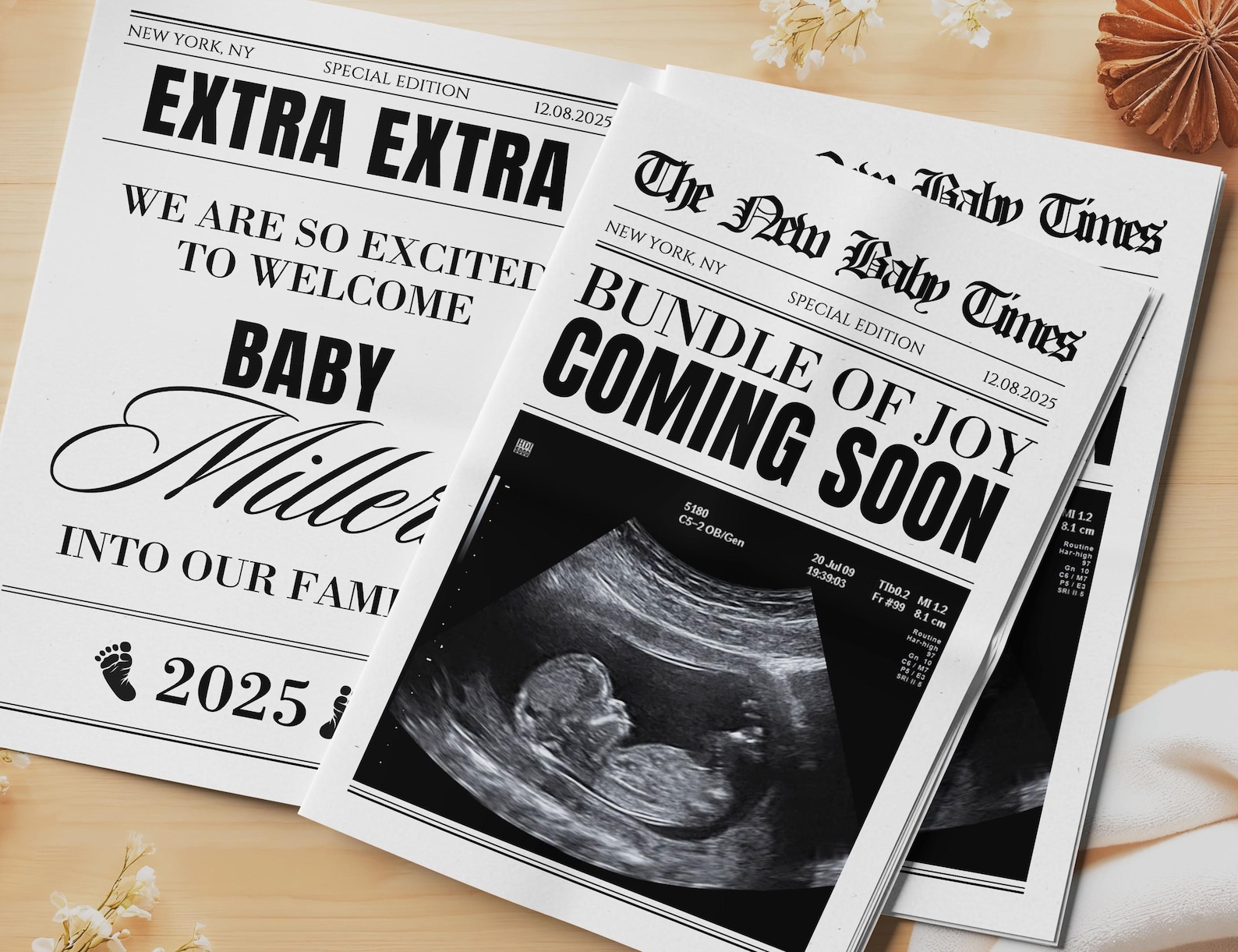 Custom Baby Announcement Newspaper/pregnancy Announcement Newspaper ...
