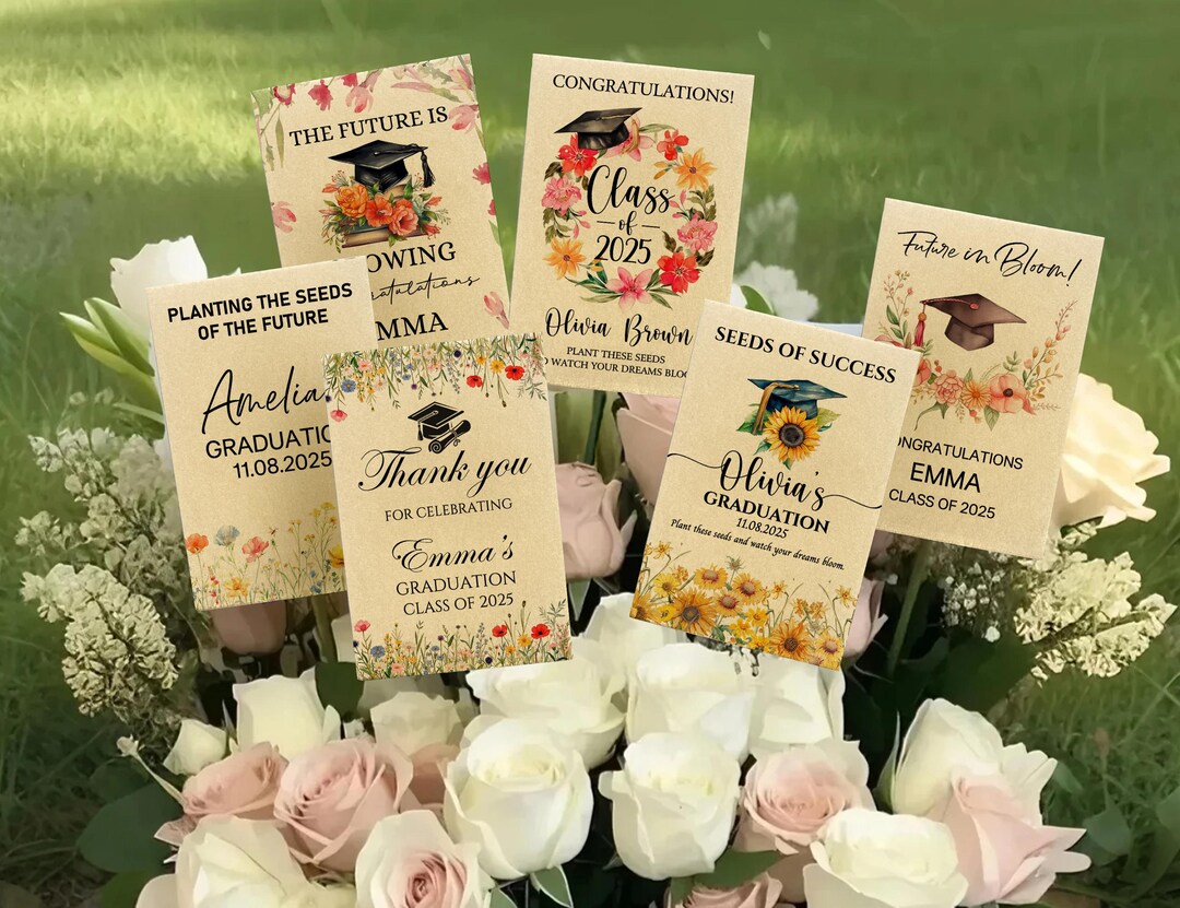 Personalized Graduation Seed Packets With Wildflower Seeds Included ...