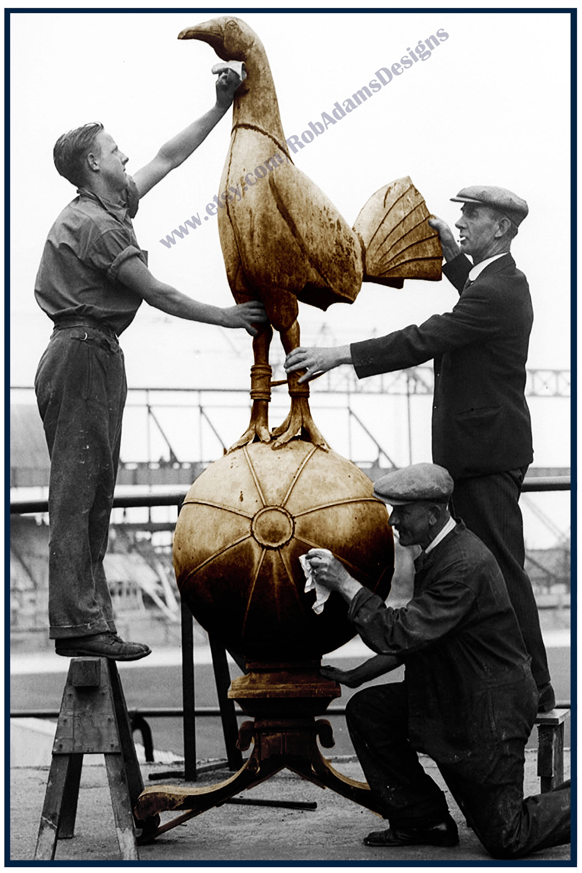 Tottenham Hotspur spurs Commemorative 12x8 20x30cm Aluminium Cockerel ...