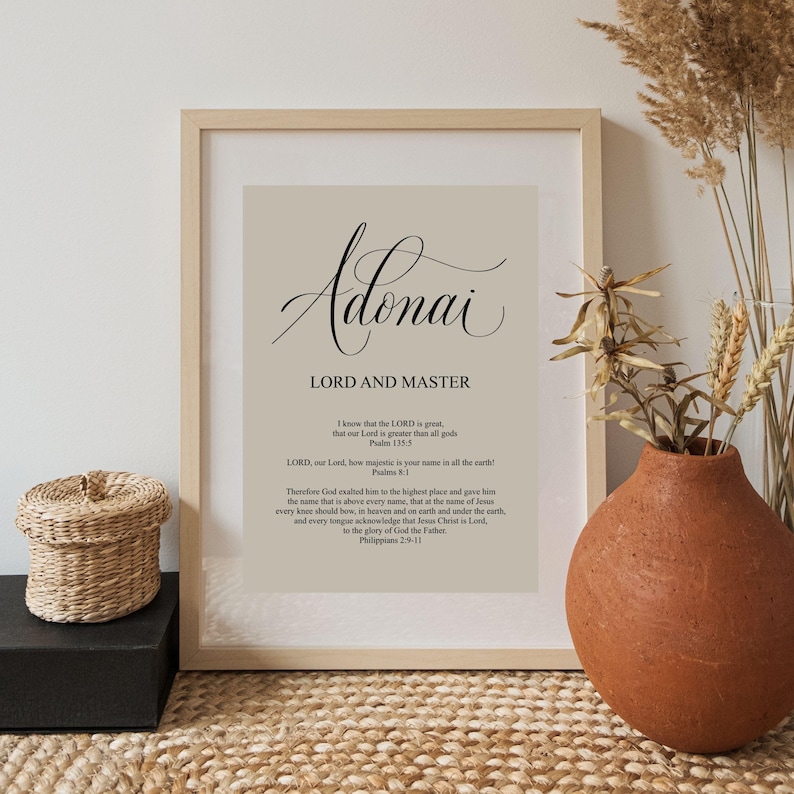 Set of 3 Hebrew Names of God Wall Art | Christian Bible Verse ...