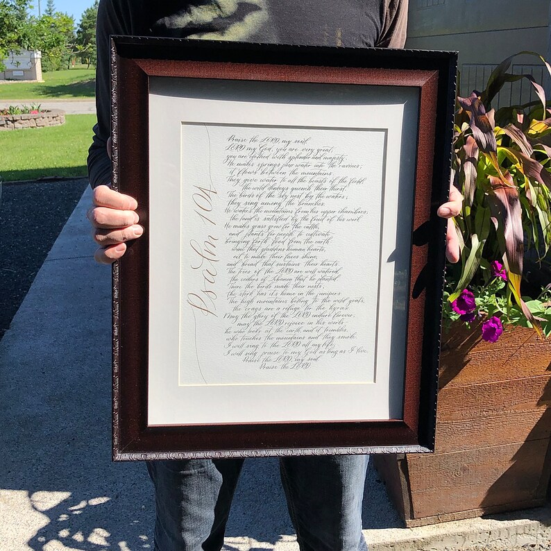 Calligraphy Bible Verse, Hand Lettered Scripture, Custom Christian Wall ...