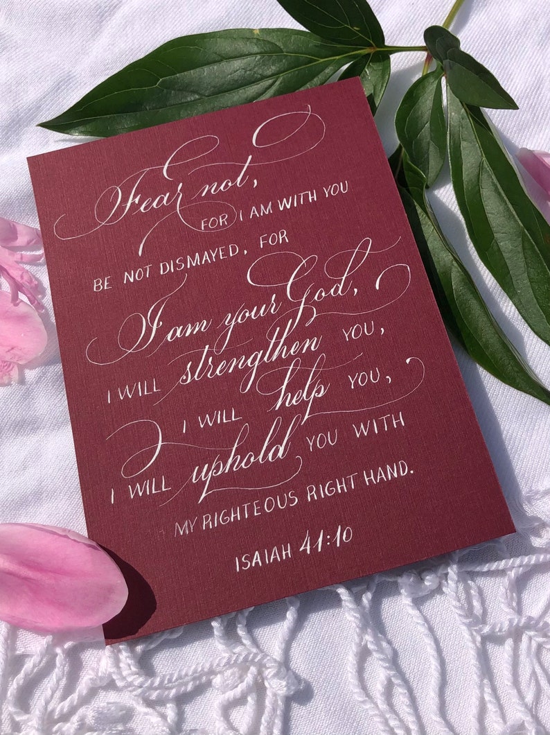 Custom Calligraphy Calligraphy Quote Scripture Bible Verse. - Etsy