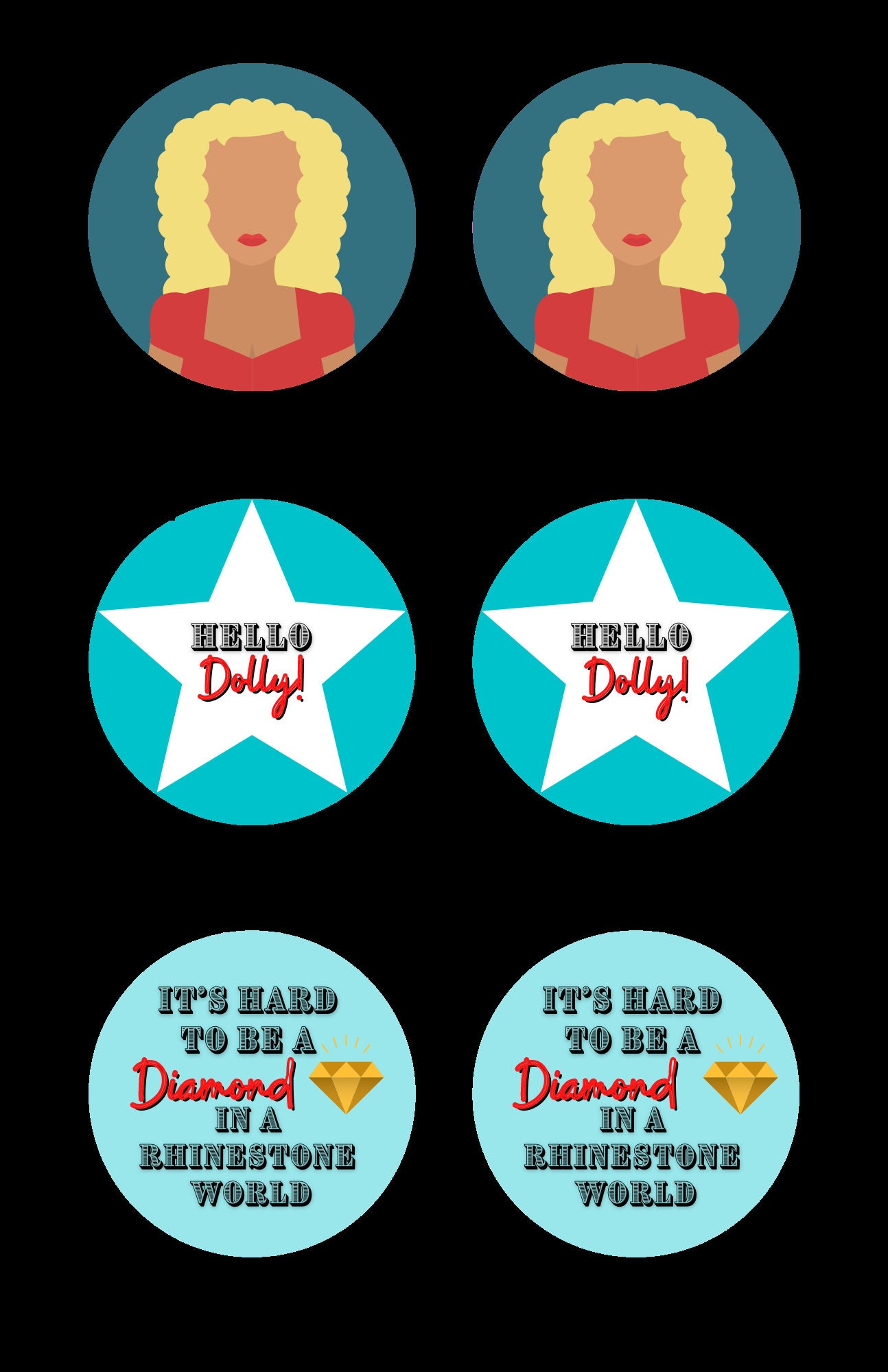 Dolly Parton Themed Printable Cupcake Toppers - Etsy