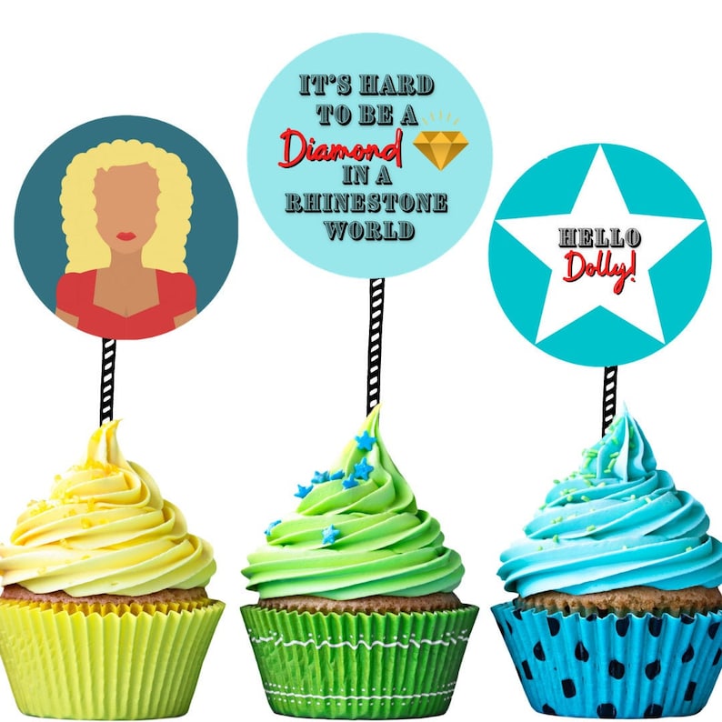 Dolly Parton Themed Printable Cupcake Toppers - Etsy