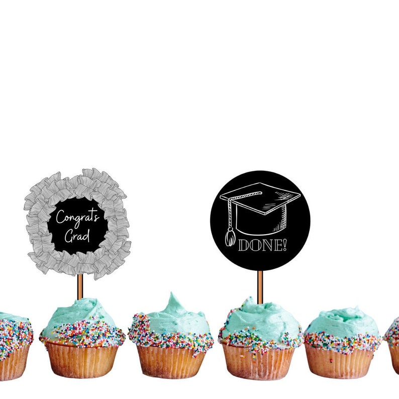 Printable Graduation Cupcake Toppers - Etsy