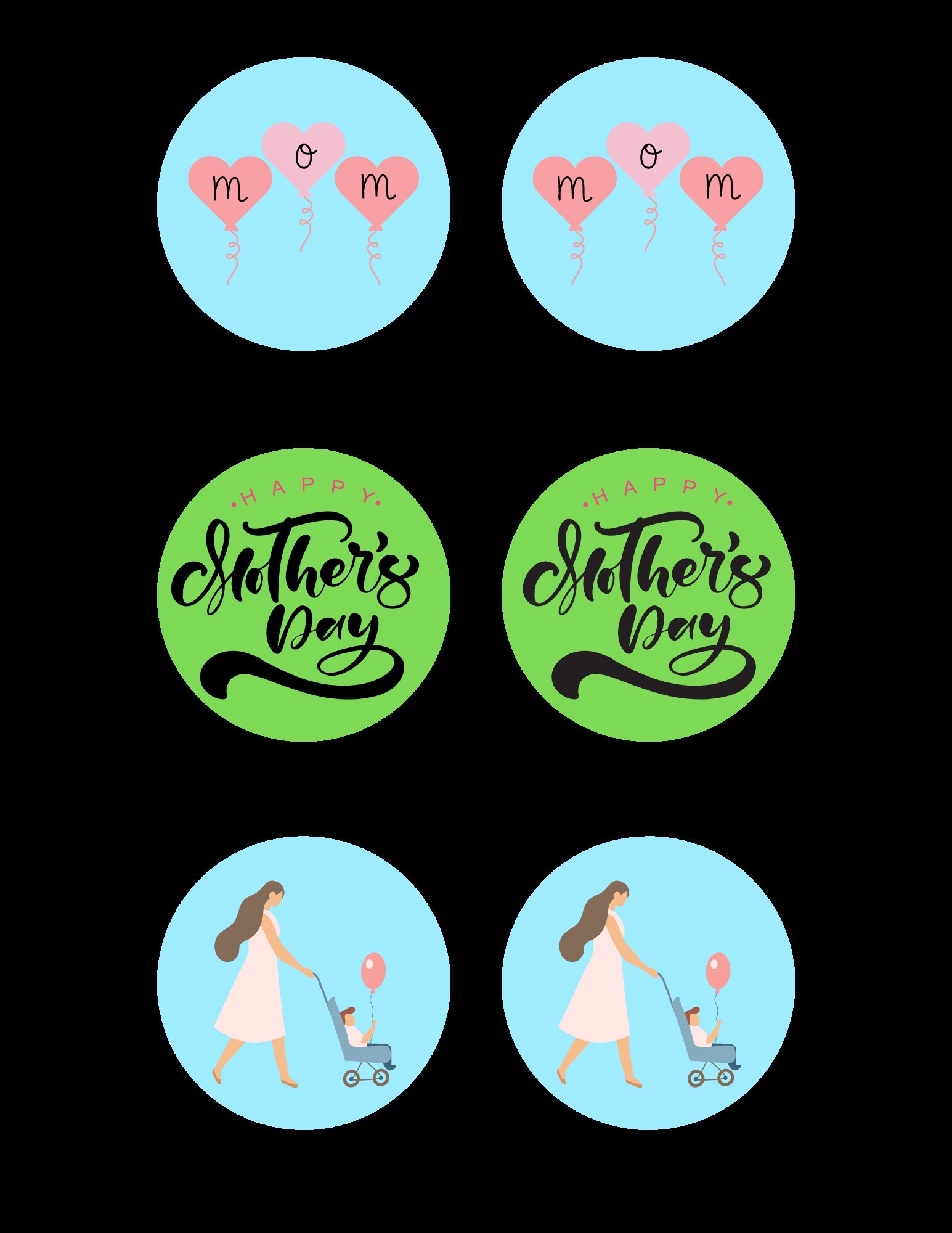 Printable Mother's Day Cupcake Toppers - Etsy