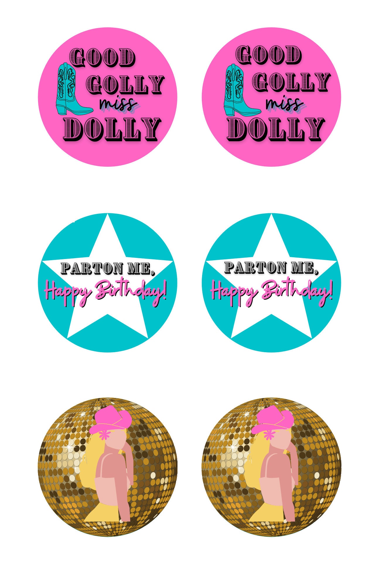 Dolly Parton Themed Printable Cupcake Toppers - Etsy