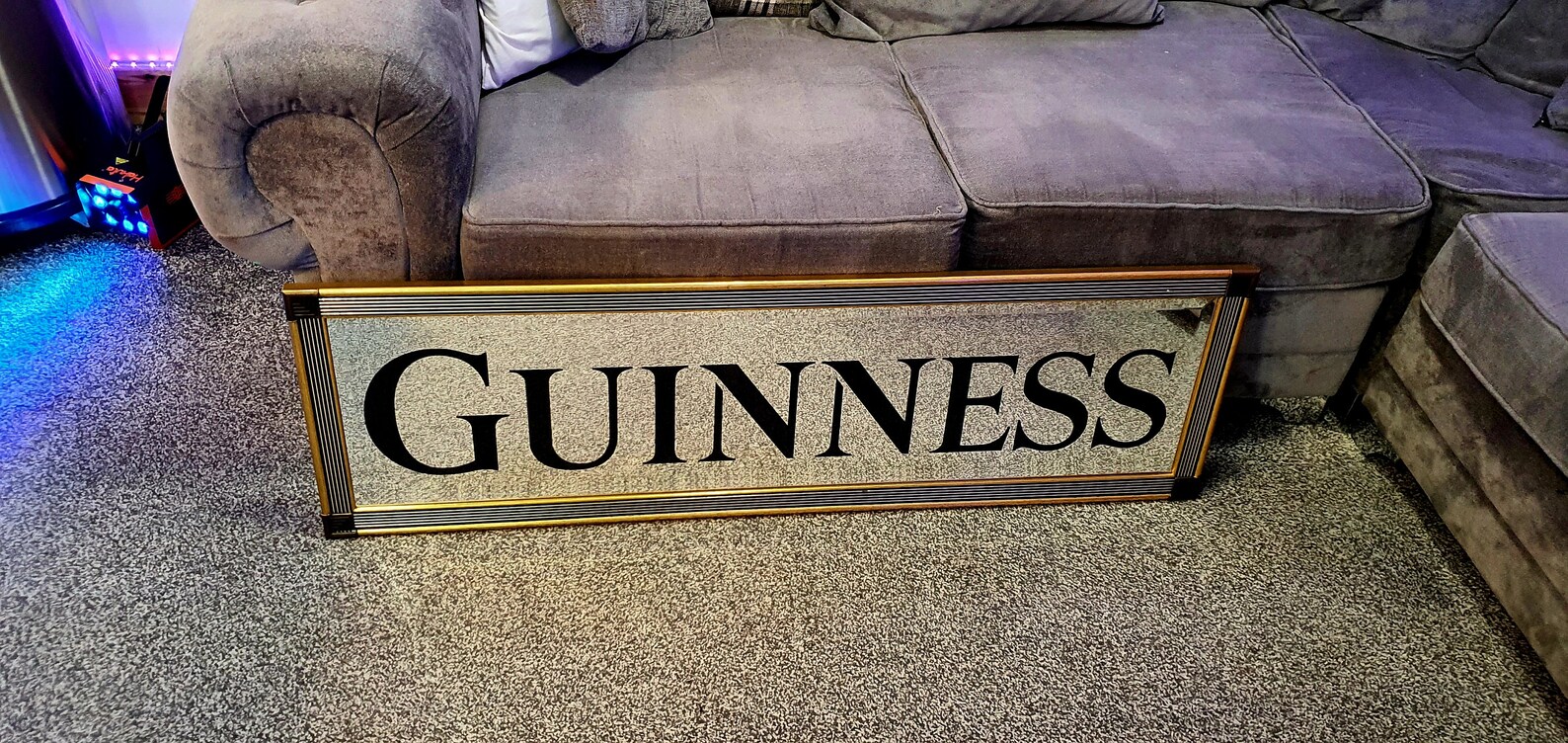Guinness Mirror Vintage Style, Stunning Gold & Black Frame. XXL 1250mm ...