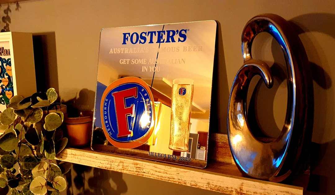 Vintage Style Mirrored Foster's Beer Wall Sign With - Etsy
