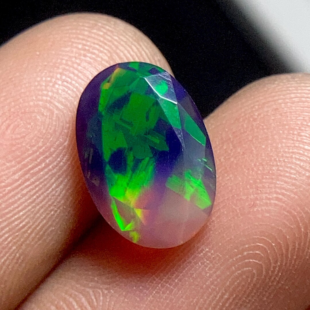 Rare Candy Opal, Black Welo Fire Opal, Oval Cabochon (12 X 8 X 5MM) - Etsy