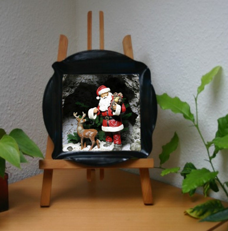 Tray Picture Upcycling Deco Art Santa Claus Santa - Etsy
