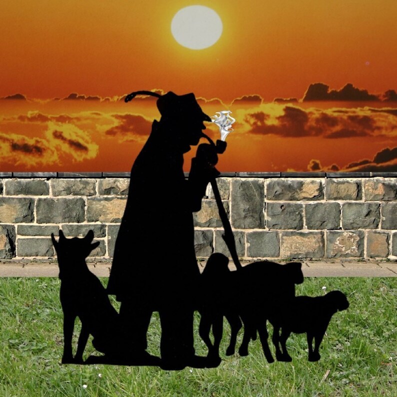 Silhouette Shepherd Photo Collage Digital Download, Image Print Poster ...