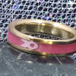 Breast Cancer Ring Handmade Hot Pink Opal Jewelry Breast Awareness Glow ...