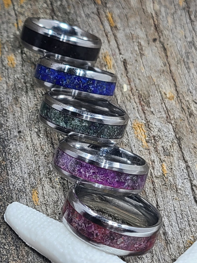 4 Mm Emerald Inlay Rings in the Rough and Uncut. Sizes US 6-14. Custom ...