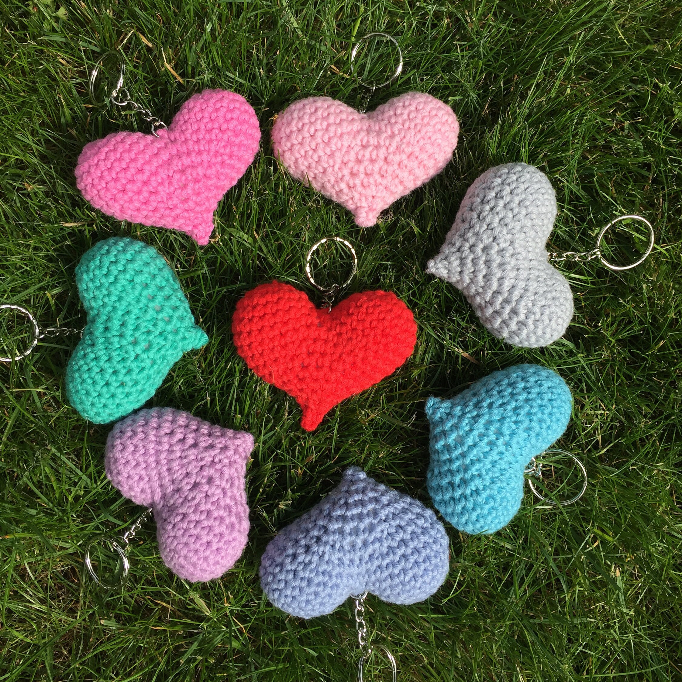 Hand Crochet Heart Key Ring/bag Charm. Gift for Her Him - Etsy UK